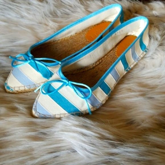 Spiegel | Shoes | Spiegel Canvas Blue Striped Espadrille Flats | Poshmark